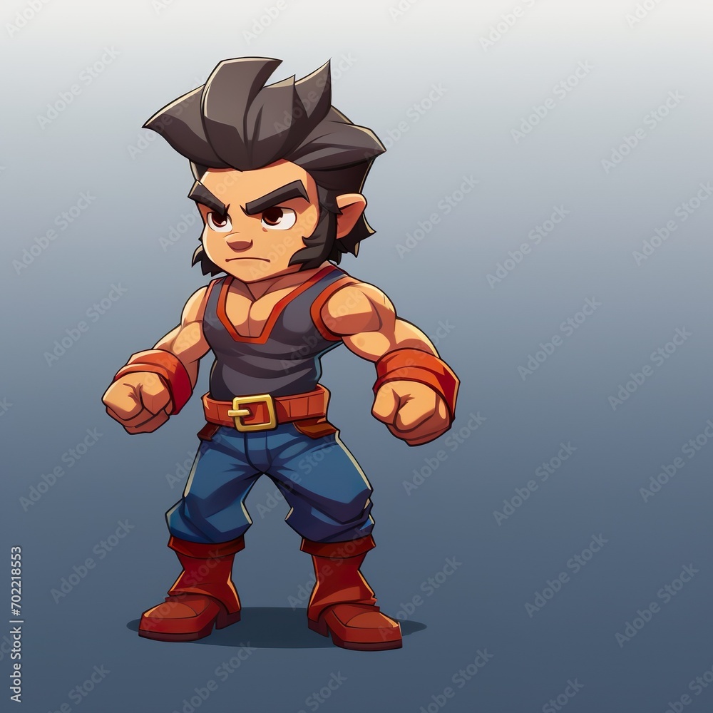 3D game character game avatar fighter boy on nice BG made with AI ...