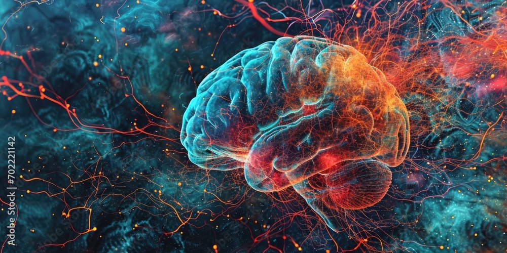 Neural pathways in a brain forming intricate patterns, metaphorically ...