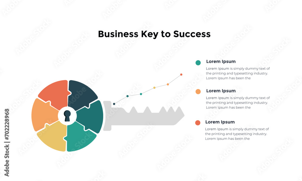 Key to success infographic. Business solution presentation slide ...