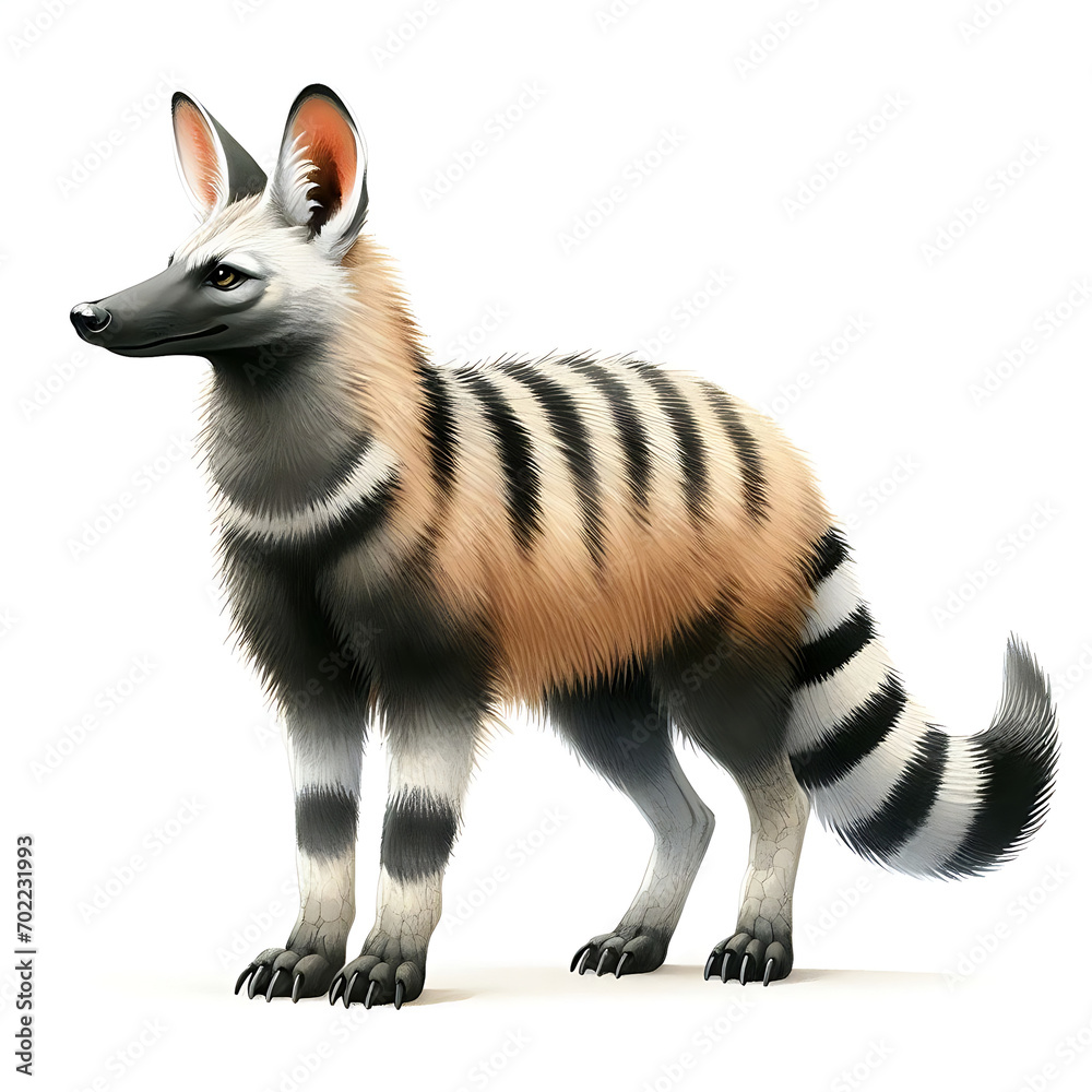 Aardwolf cartoon isolated on white background Stock Illustration ...