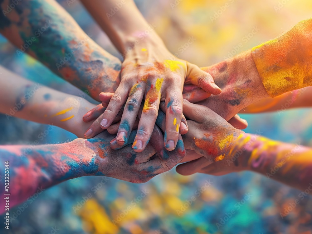 Teamwork,empathy,partnership and Social connection in business join ...