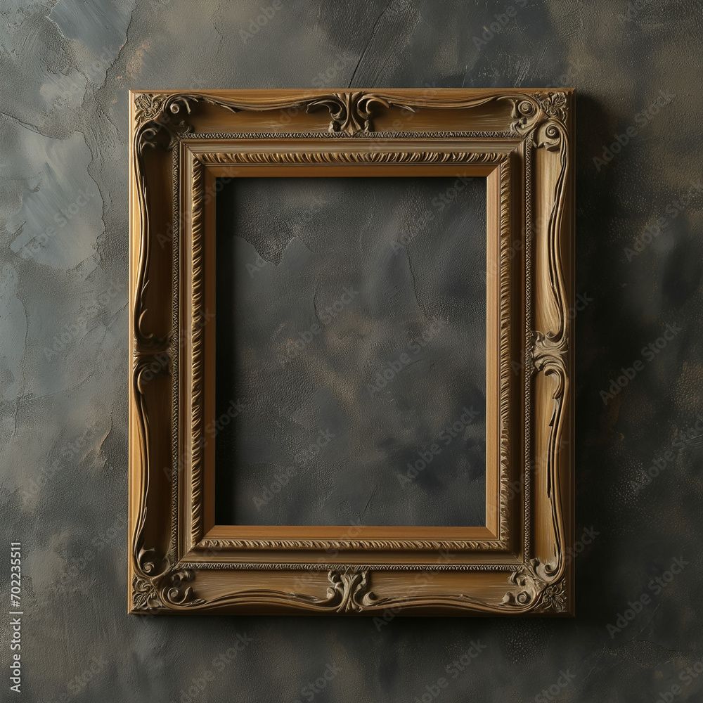 Minimal Thin Wooden empty frame, in the style of Luxury backgrounds ...