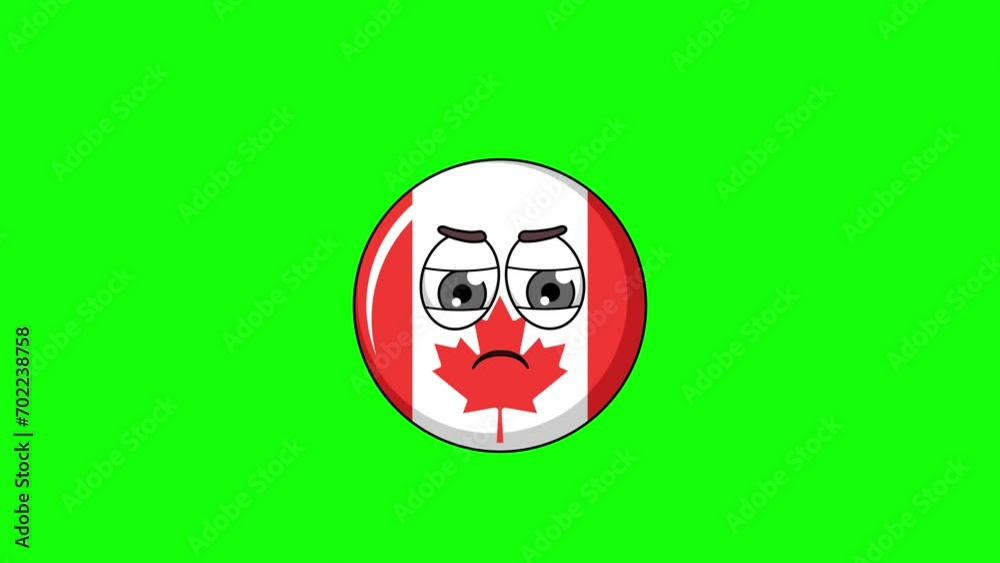 Angry emoticon of flag of canada character, loop animation emoji Stock ...