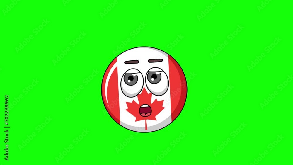 flag of canada cartoon facing with rolling eye, emoji emoticon ...