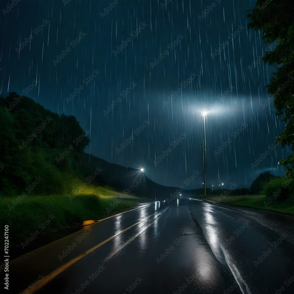 rain in forest , rainy weather , rain on road , rain on canal , summer ...