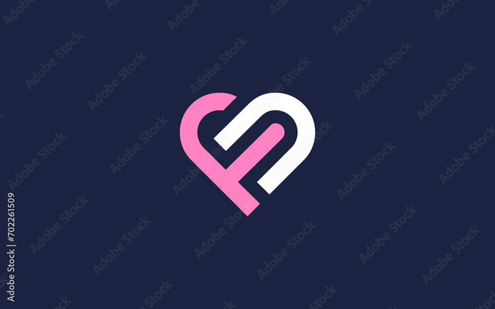 fc letters with love logo icon design vector design template ...