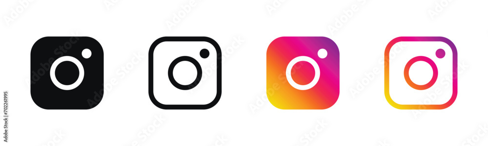 Instagram Brand Logo Icons Set - Social Media Symbols Vector Graphics ...