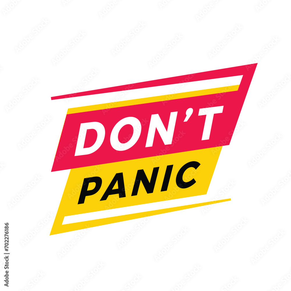 Don't panic sticker template. Modern Banner design element. vector ...