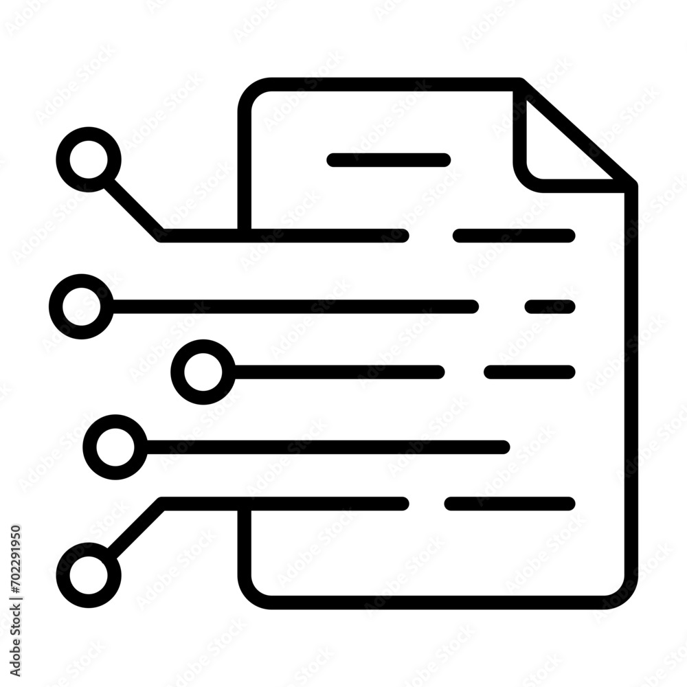 Data Set and Learning Curve concept, vector line icon design ...