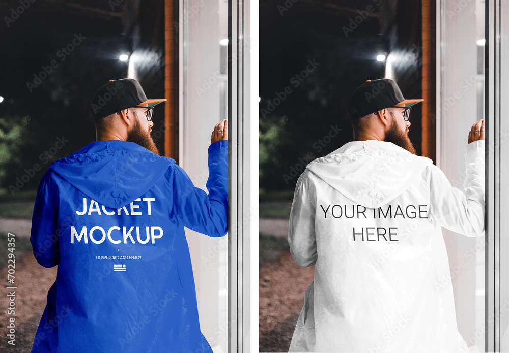Jacket Back View Mockup Stock Template | Adobe Stock