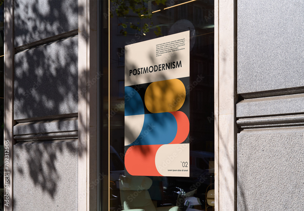 Mockup of customizable poster on building window Stock Template | Adobe ...