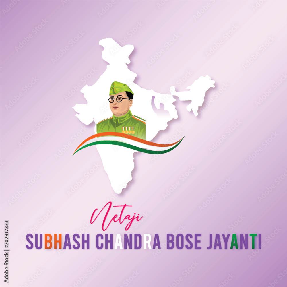 Subhas, Chandra, Bose, poster, 23rd January Vector post, story, banner ...