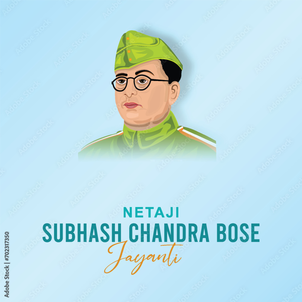 Vetor de Subhas, Chandra, Bose, poster, 23rd January Vector post, story ...
