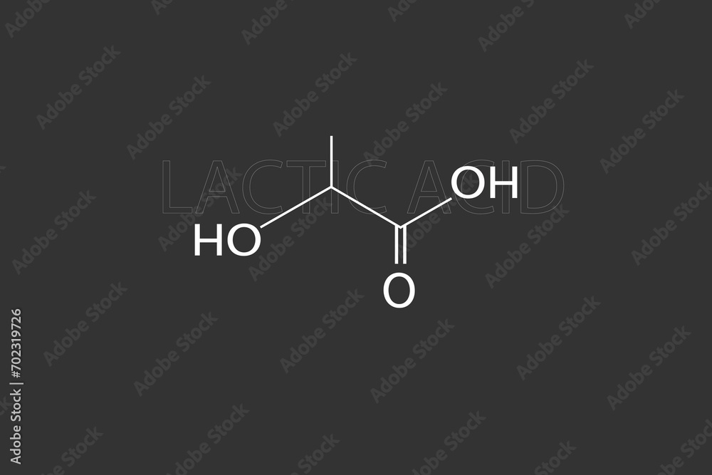 Lactic acid molecular skeletal chemical formula Stock Vector | Adobe Stock