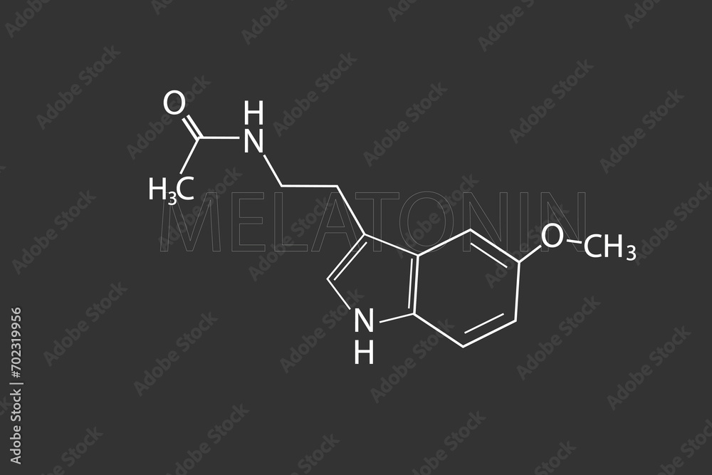 Melatonin molecular skeletal chemical formula Stock Vector | Adobe Stock