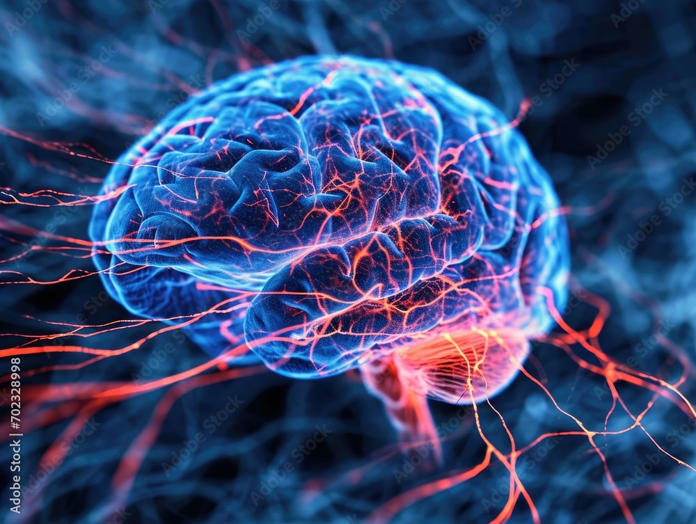 Illustrative representation of a human head in profile view, showcasing ...