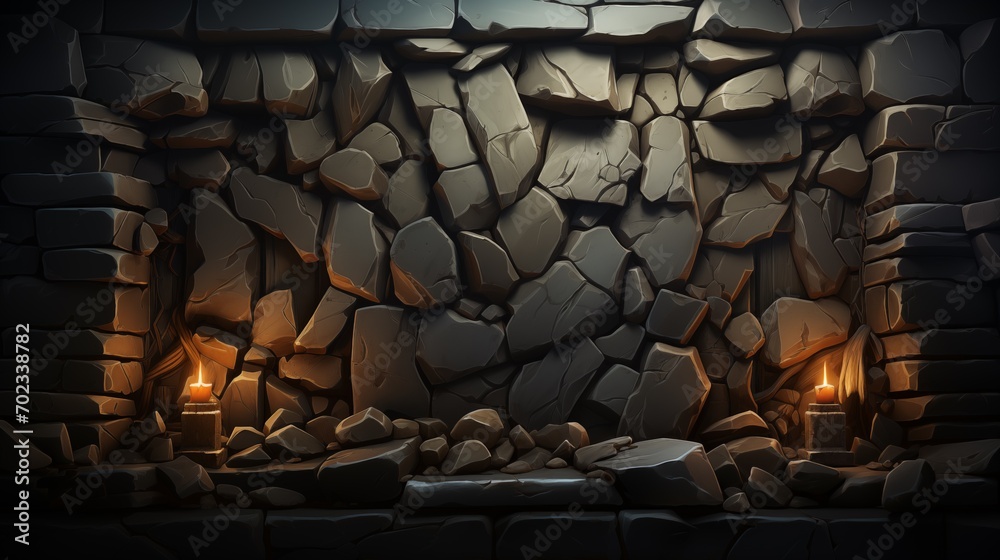 Seamless stone wall texture for games, brick wall. Ui game asset or ...