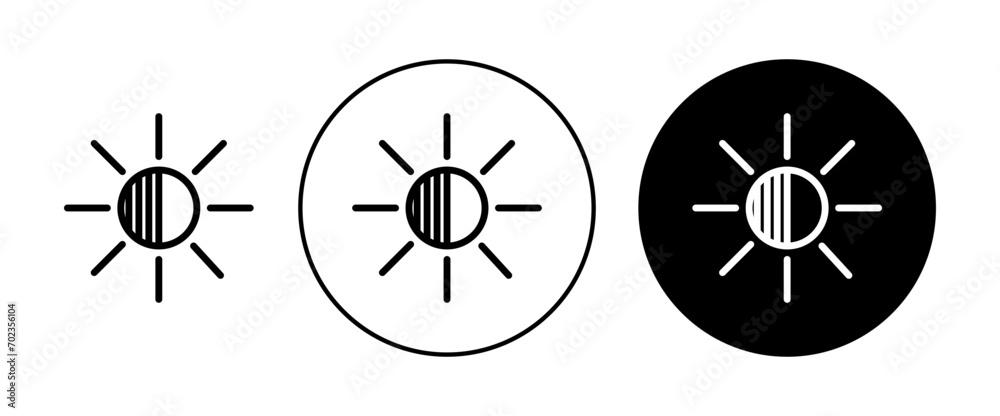Brightness vector illustration set. Bright Sun Display and Sunshine ...