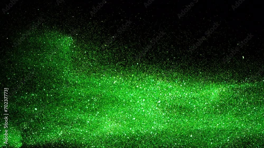Vidéo Stock Green Glitter Storm On Alpha. A burst of sparkling green ...