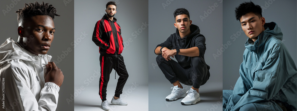 Contemporary Men's Athletic Fashion. Studio Collection Stock Photo ...