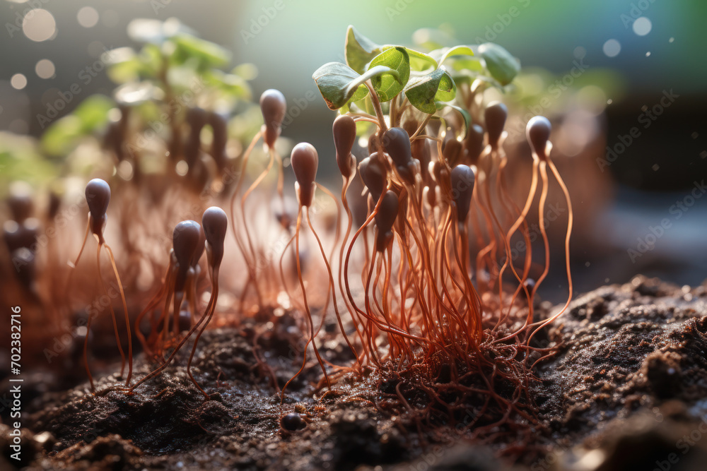 An image of nitrogen-fixing bacteria in the root nodules of leguminous ...