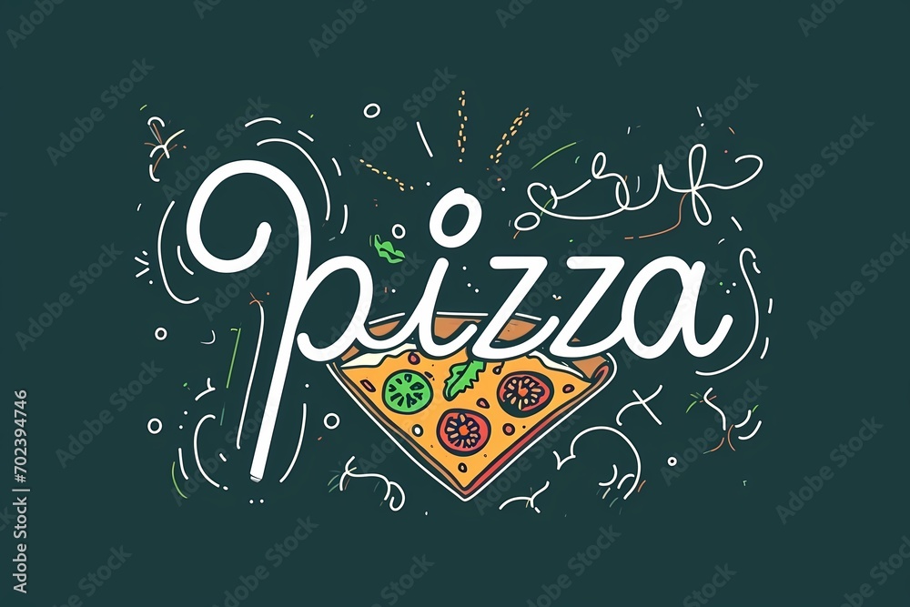 pizza drawing, Italian cuisine, drawing for pizzeria, illustration for ...
