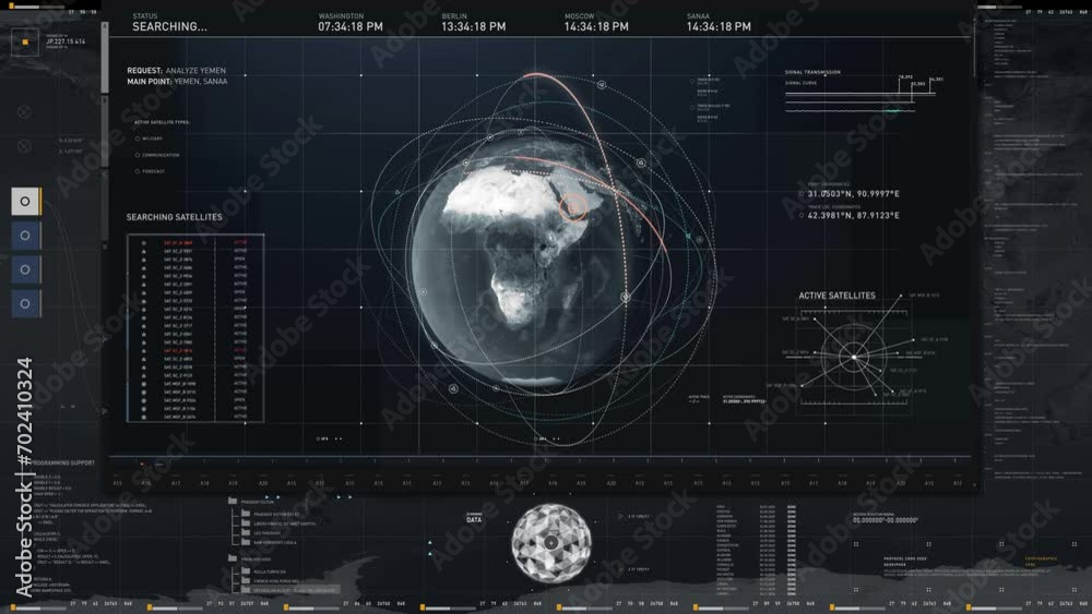 Target Location Scan Via Futuristic Satellite Network Tracking Interface. Future System Software ...