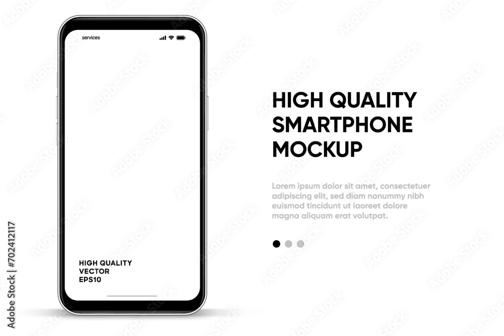 3d high quality vector smartphone mockups. Ultra realistic mobile ...