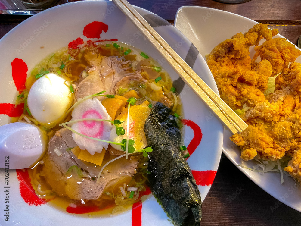Ramen, Japanese noodle dish consists of Chinese-style wheat noodles ...