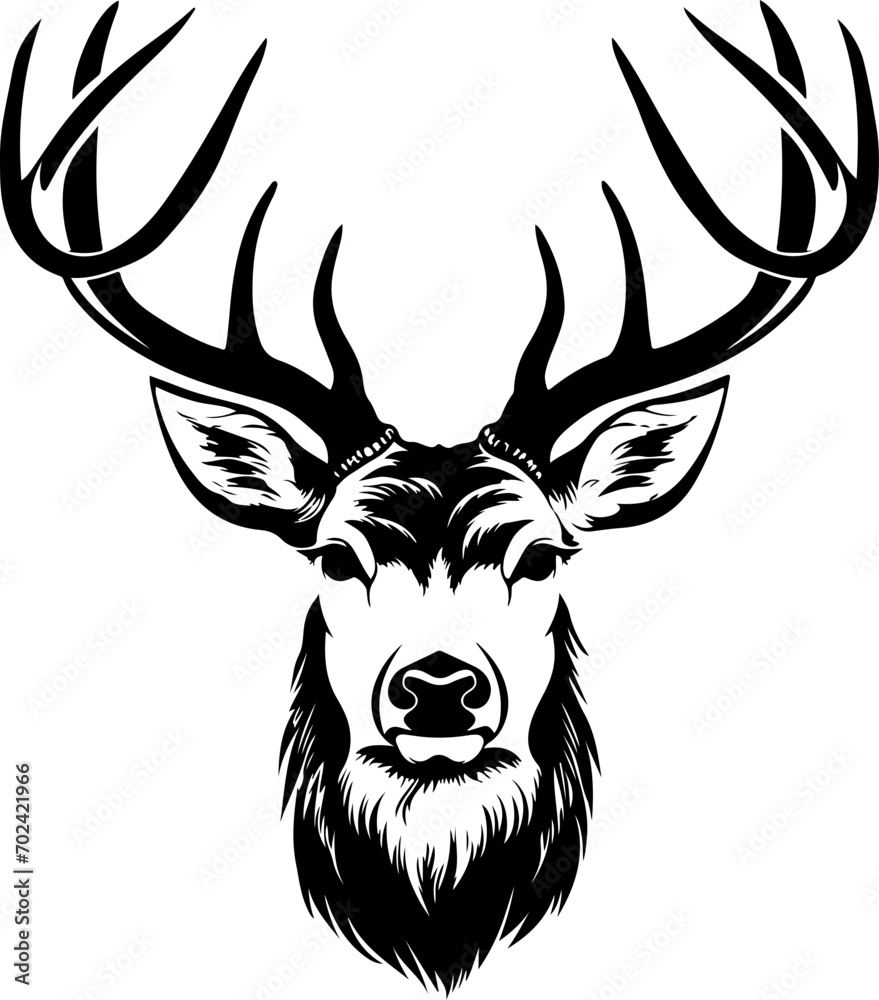 Fototapeta Deer SVG bundle, Deer SVG, deer silhouette svg, deer face ...