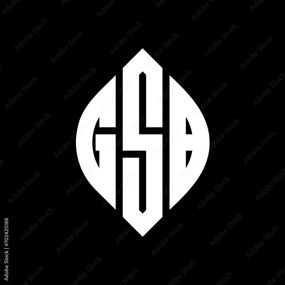 GSB circle letter logo design with circle and ellipse shape. GSB ...