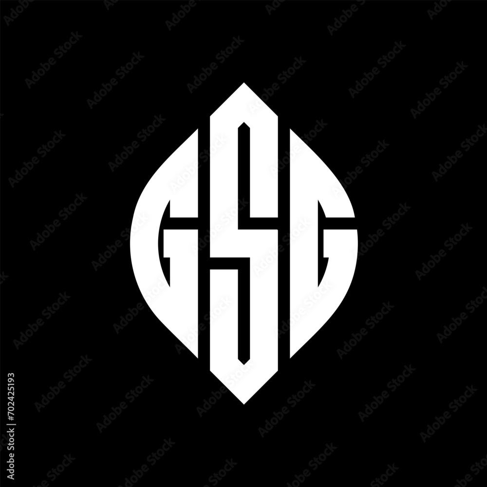 GSG circle letter logo design with circle and ellipse shape. GSG ...