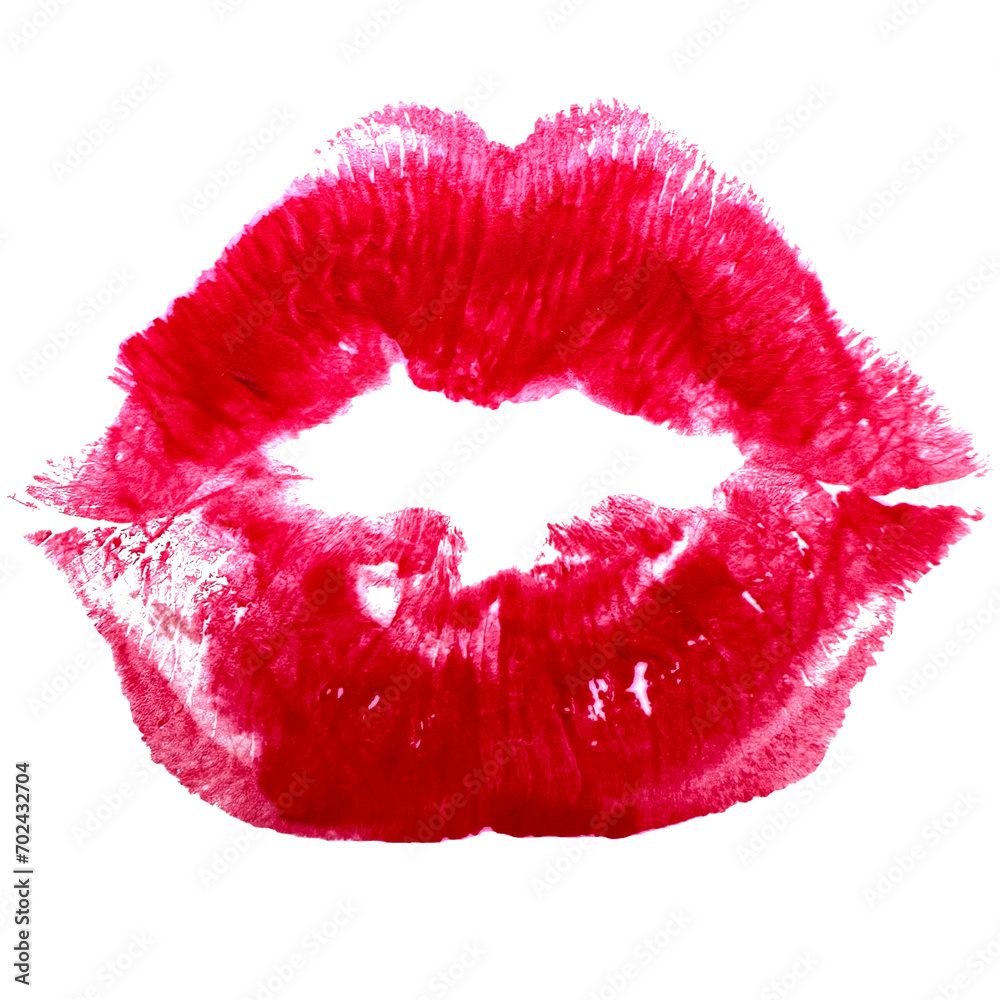Different shapes of female sexy red lips. Sexy lips makeup, kiss mouth. Female mouth. Print of ...