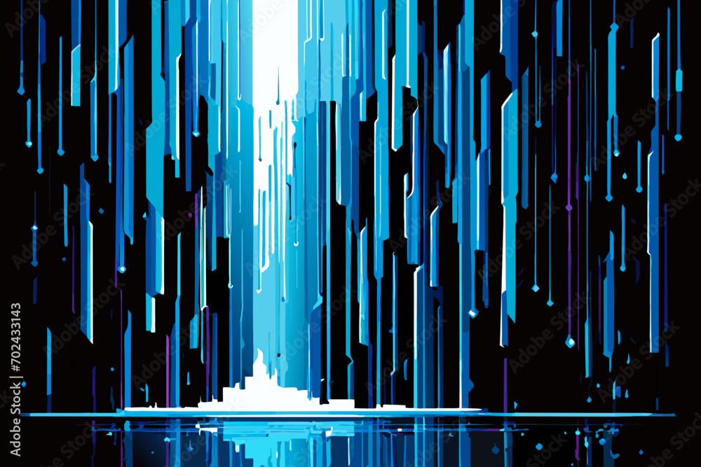 Binary code waterfall in a digital world. vektor illustation Stock ...