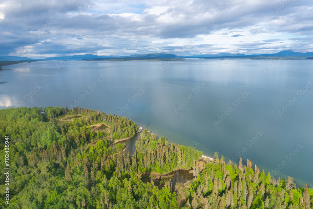 Shoreline of Lake Clark near Port Alsworth, Alaska. Remote wilderness ...