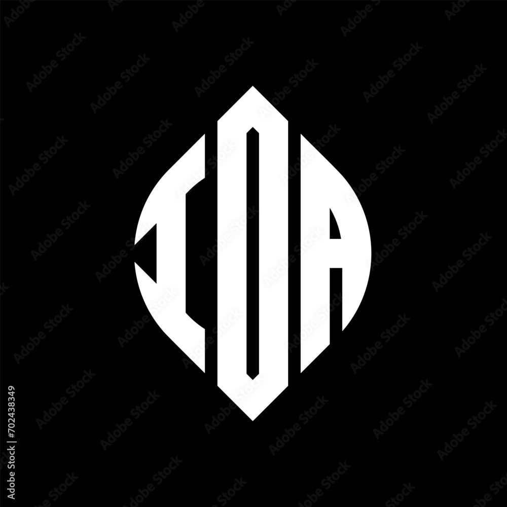 IDA circle letter logo design with circle and ellipse shape. IDA ...