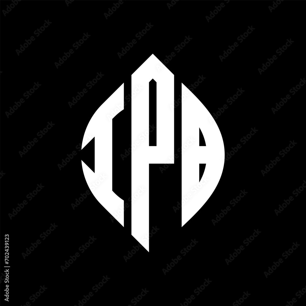 IPB circle letter logo design with circle and ellipse shape. IPB ...
