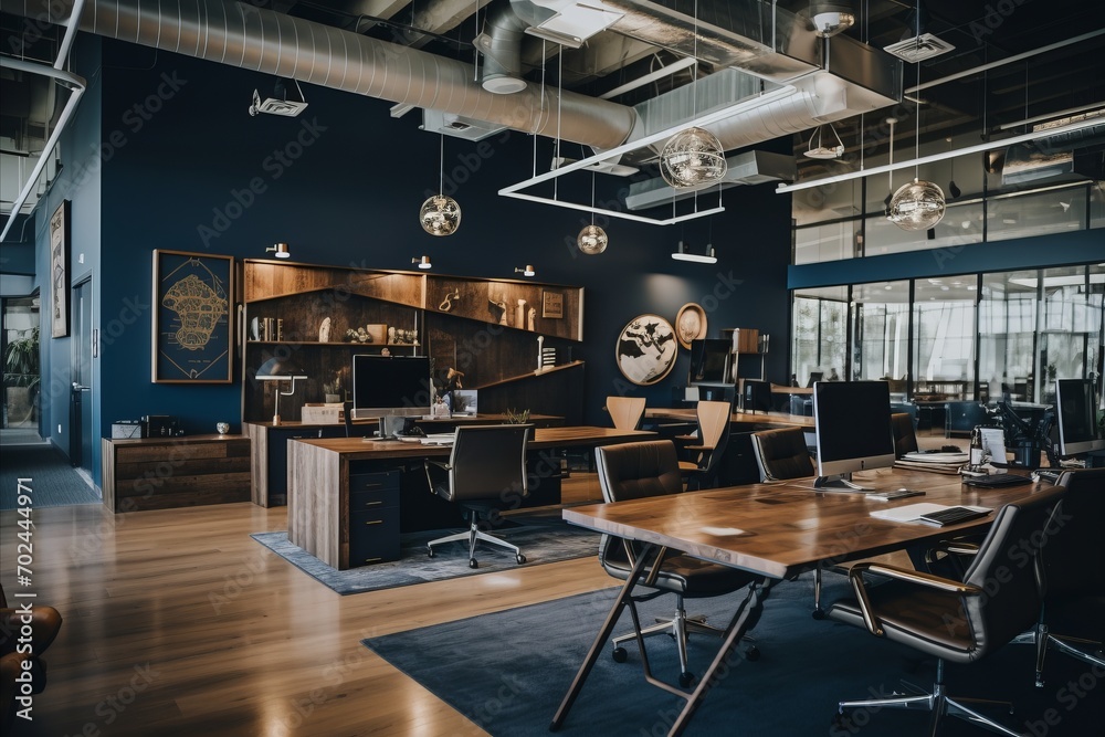 Vibrant and inspiring work environment with creative workspaces and ...
