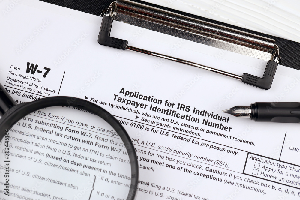 IRS Form W-7 Application for IRS Individual taxpayer identification ...
