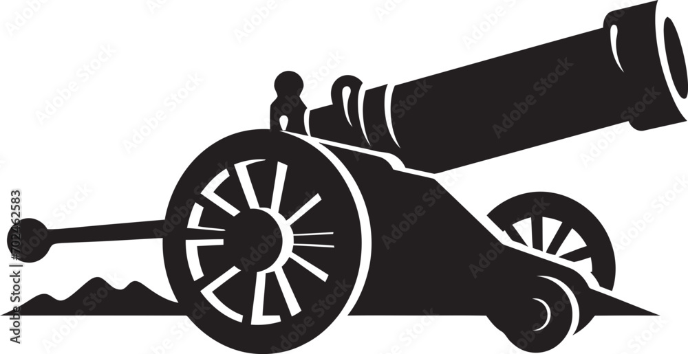 Tactical Arsenal Black Cannon Iconic Symbolism Dynamic Warfare Sleek ...