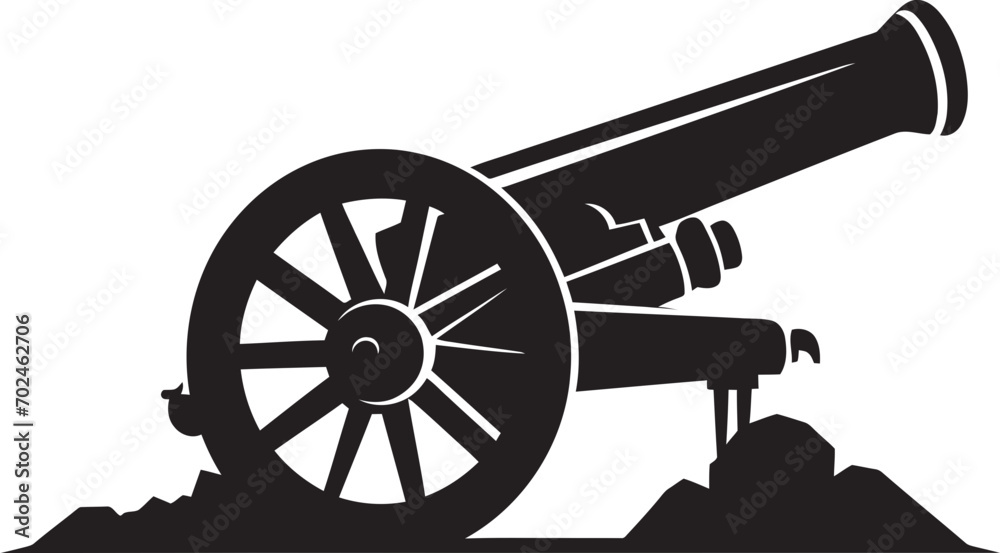 Modern Artillery Black Cannon Vector Emblematic Identity Deadly Arsenal ...
