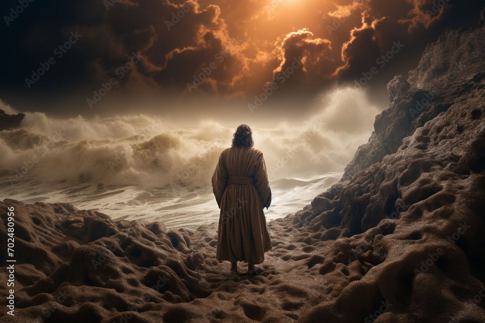 moses breeds the sea, biblical figure, leader and legislator of the ...