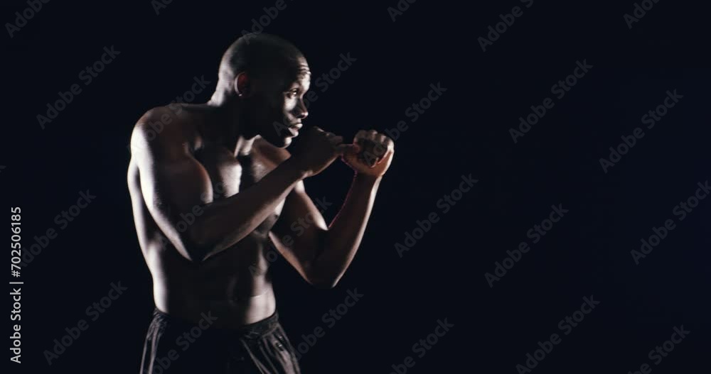 Boxer, man and hands with fist wrestle for sports competition, portrait ...