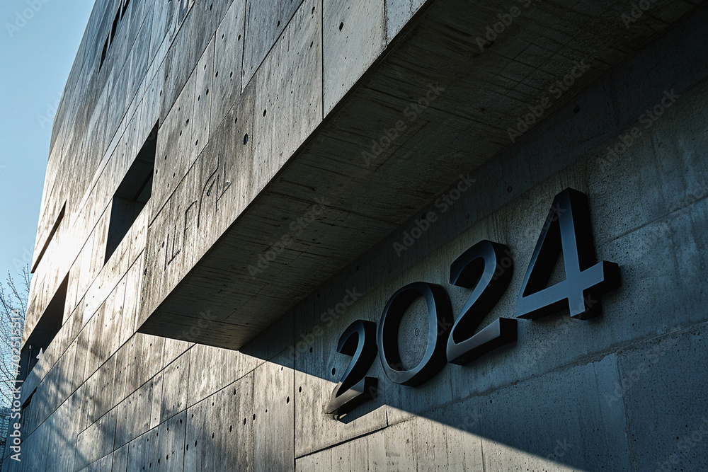 An illusionary design featuring the number "2024" in a three ...