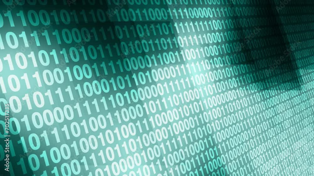 Vidéo Stock Cyber abstract background showcasing lines of binary code representing technology ...