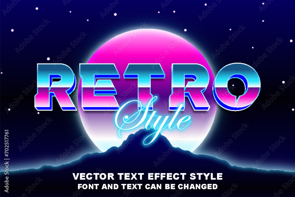 retrowave synthwave cyberpunk style typography editable text effect ...
