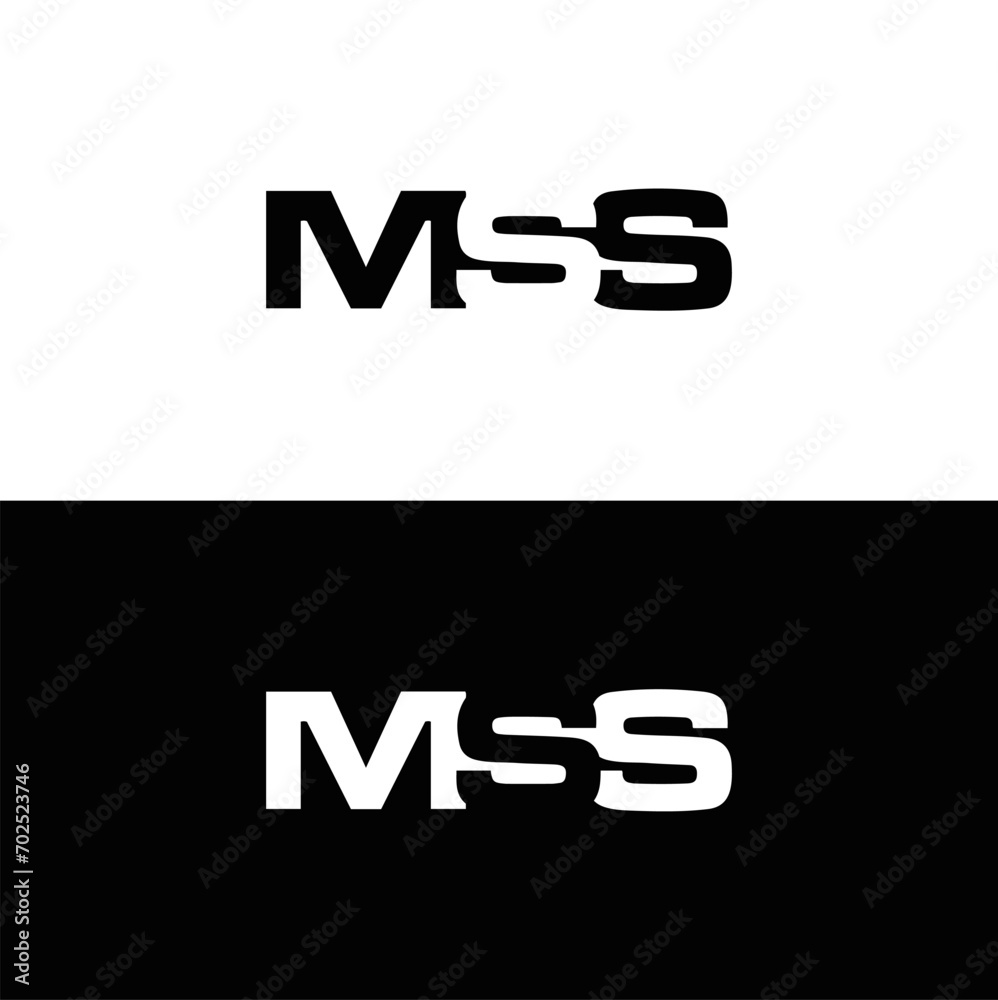 MSS logo. MSS set , M S S design. White MSS letter. MSS, M S S letter ...