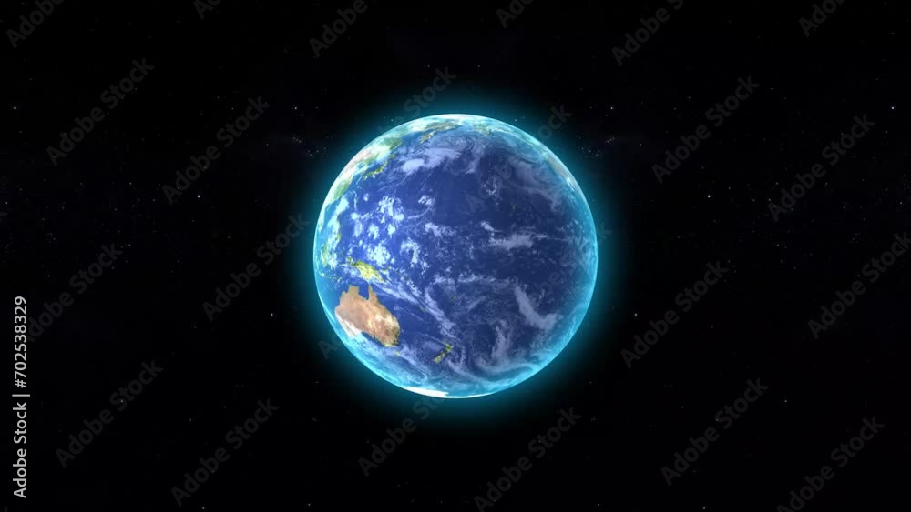 Seamless loop footage of planet earth whole round 3D orbital rotation ...