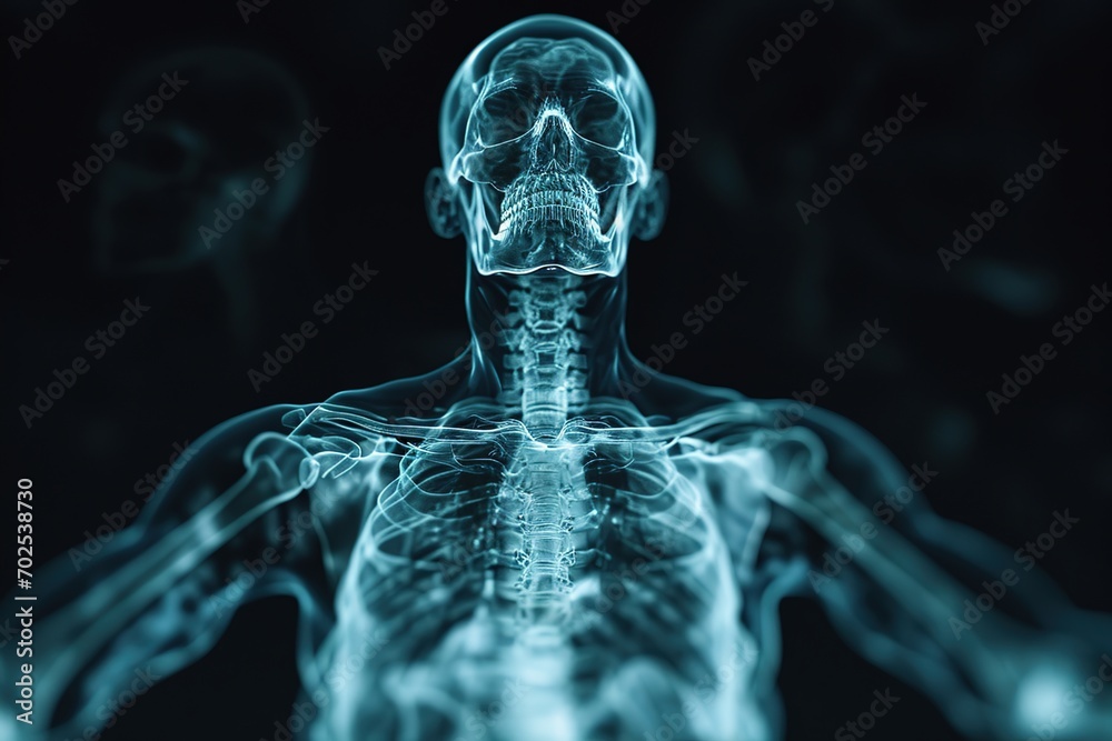 x-ray image of a human body, film image of a man, medical concept ...