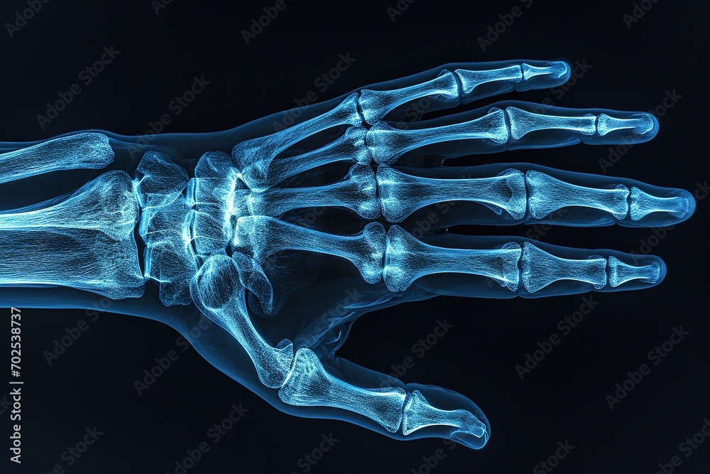x ray image of hand, film image of man, concept, medicine, injury ...